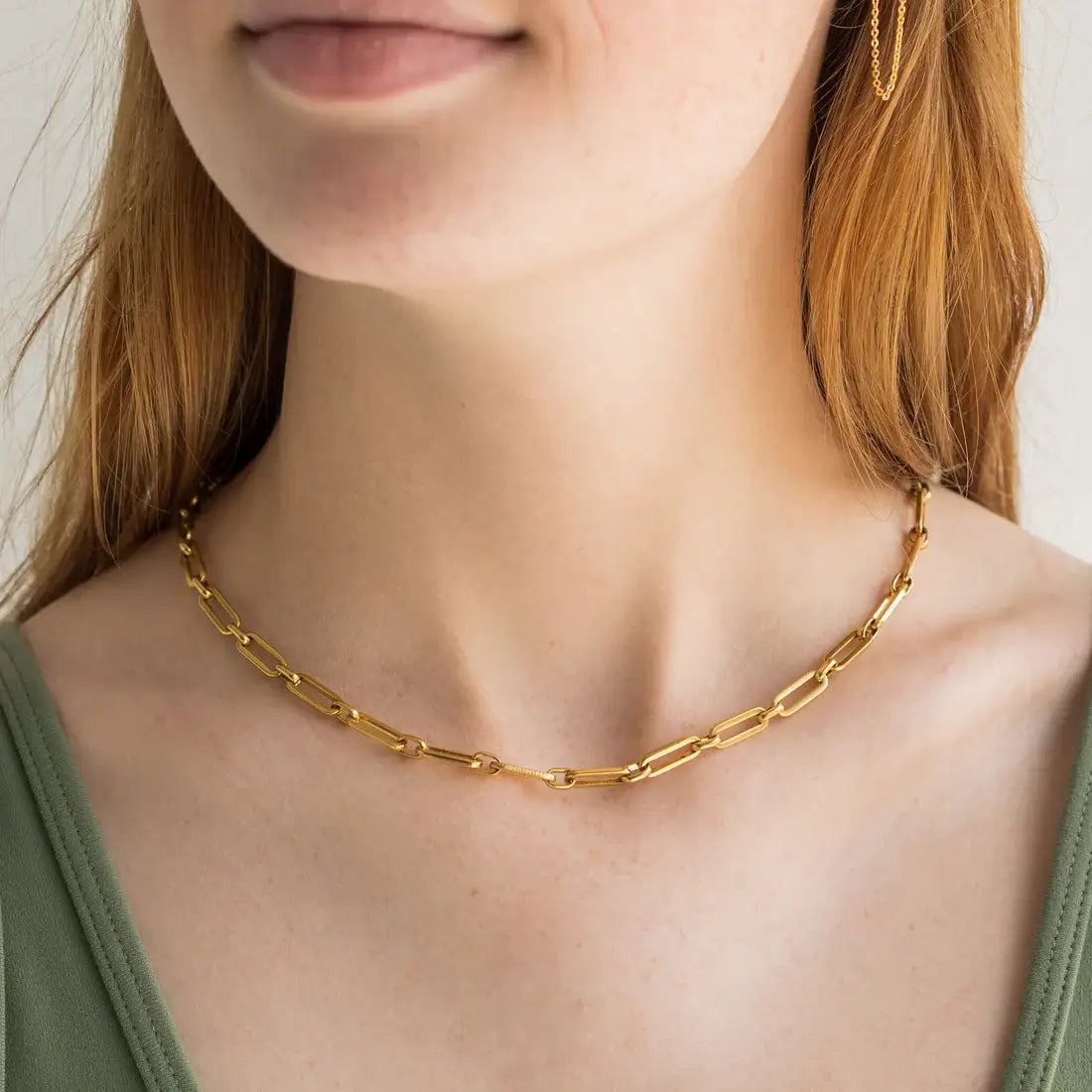 Waterproof Gold Paperclip Chain Necklace – Zen + Zeus Clothing Co.