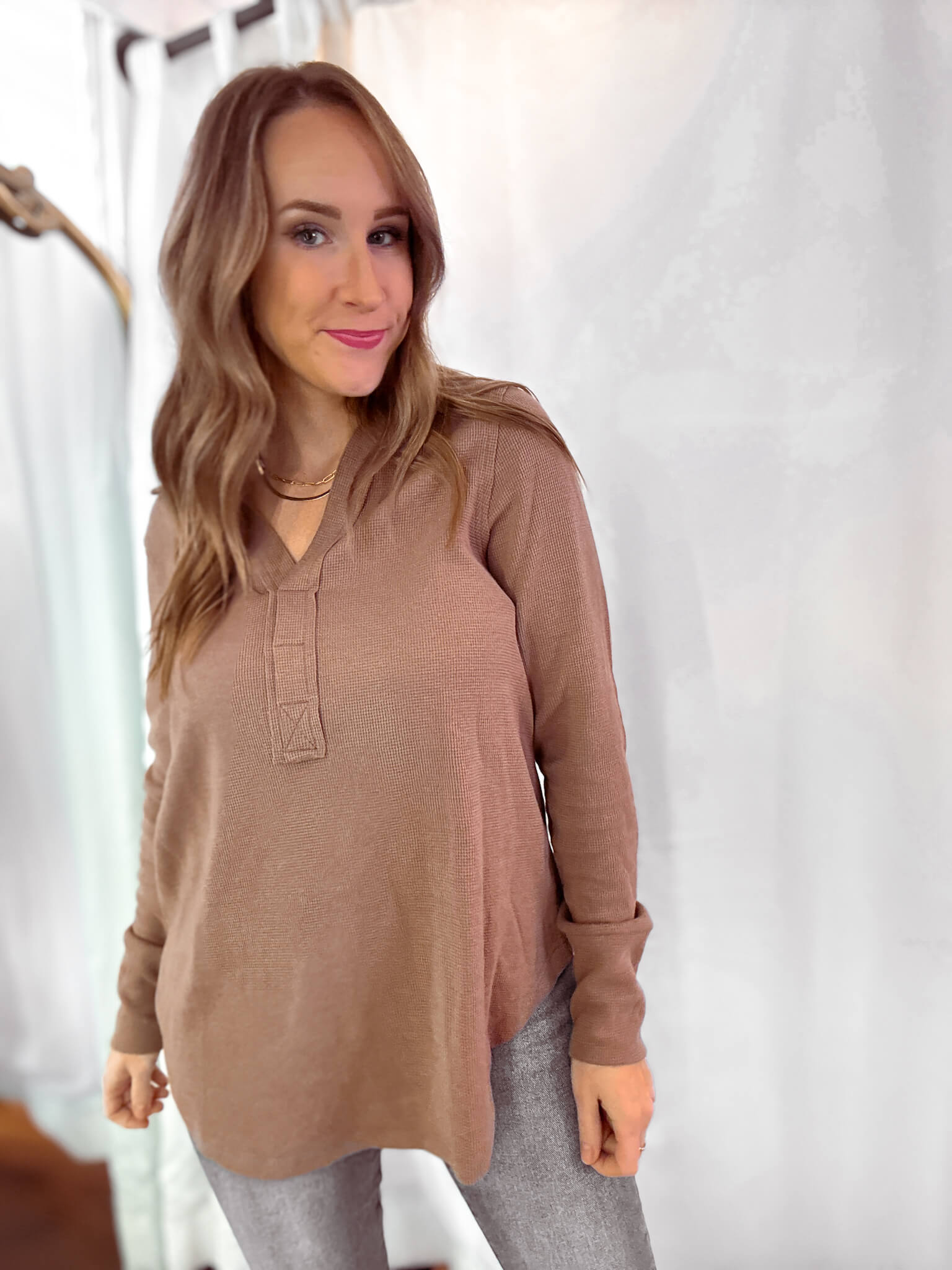 Thermal Henley Collared Top – Zen + Zeus Clothing Co.