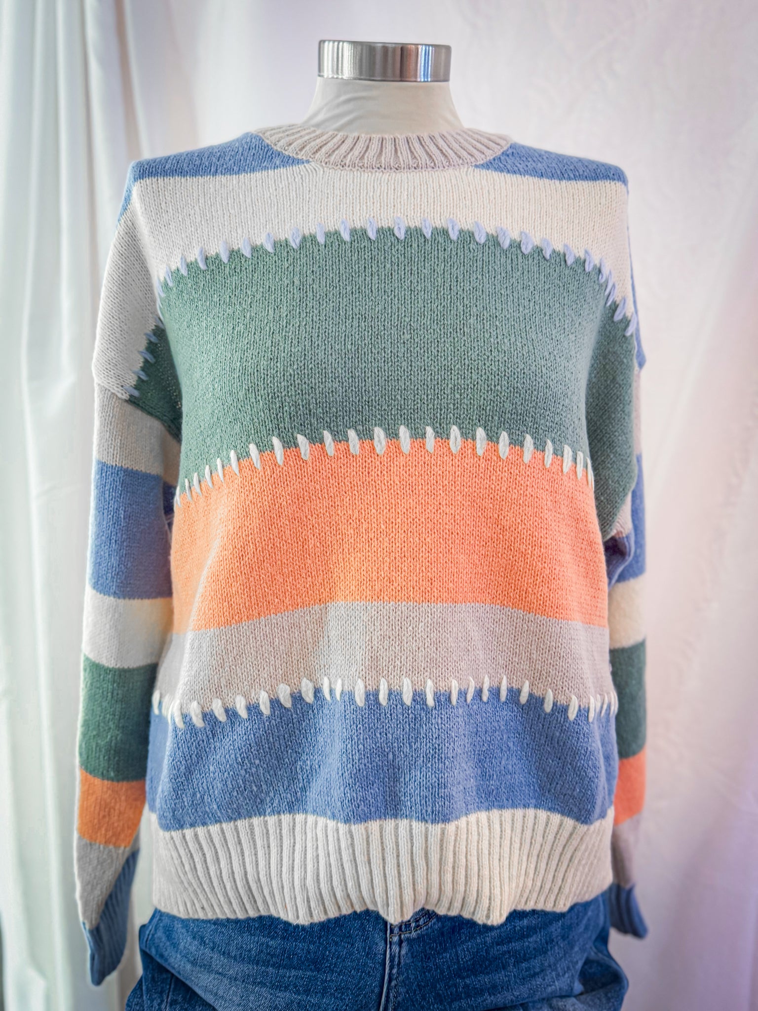 Multi Color Stitched Sweater – Zen + Zeus Clothing Co.