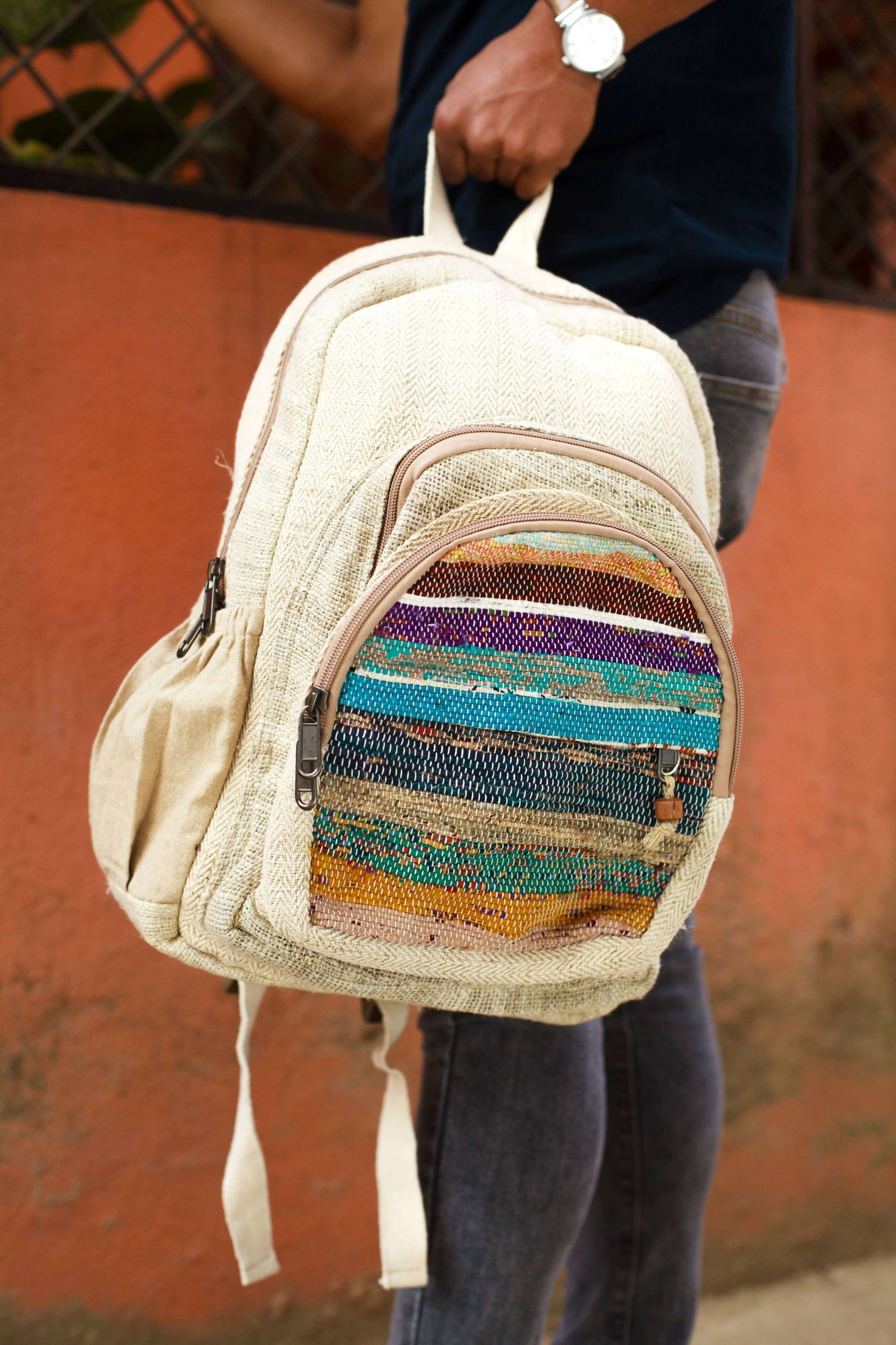 Hemp Handwoven Upcycled Backpack – Zen + Zeus Clothing Co.